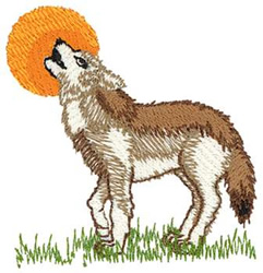 Howling Wolf Embroidery Design | EmbroideryDesigns.com