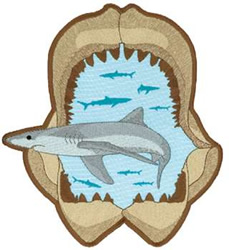 Shark Scene Embroidery Design | EmbroideryDesigns.com