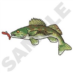 Walleye with jig Embroidery Design | EmbroideryDesigns.com