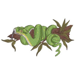 Green Tree Python Embroidery Design | EmbroideryDesigns.com
