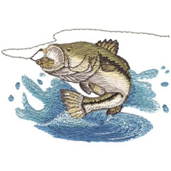 Largemouth Bass Embroidery Design | EmbroideryDesigns.com