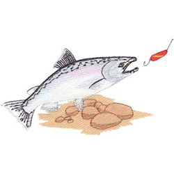 Chinook Salmon Embroidery Design | EmbroideryDesigns.com