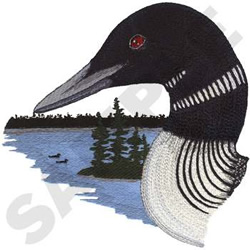 Loon Scene Embroidery Design | EmbroideryDesigns.com