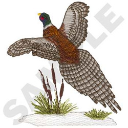 Flying Pheasant Embroidery Design | EmbroideryDesigns.com