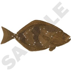 Pacific Halibut Embroidery Design | EmbroideryDesigns.com