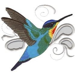 Fiery Throated Hummingbird Embroidery Design | EmbroideryDesigns.com