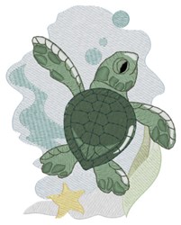 Baby Sea Turtle Embroidery Design | EmbroideryDesigns.com