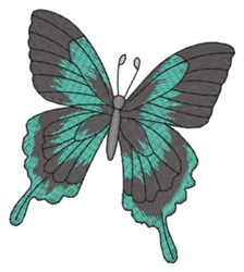 Emerald Swallowtail Butterfly Embroidery Design | EmbroideryDesigns.com