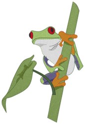 Red-eyed Tree Frog Embroidery Design | EmbroideryDesigns.com