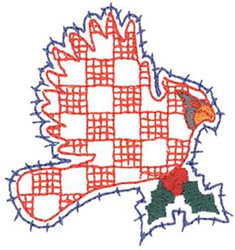 Patchwork Cardinal Embroidery Design | EmbroideryDesigns.com