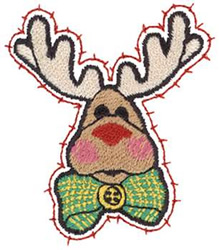 Patchwork Rudolph Embroidery Design | EmbroideryDesigns.com
