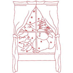Winter Window Embroidery Design | EmbroideryDesigns.com