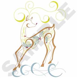 Decorative Reindeer Embroidery Design | EmbroideryDesigns.com