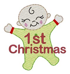 Babys 1st Christmas Embroidery Design | EmbroideryDesigns.com