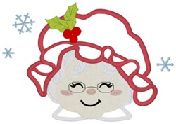 Mrs. Clause Applique Piece Embroidery Design | EmbroideryDesigns.com