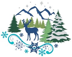 Deer Scene Embroidery Design | EmbroideryDesigns.com