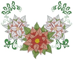 Poinsettias Embroidery Design | EmbroideryDesigns.com