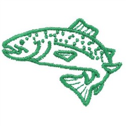 Fish Outline Embroidery Design | EmbroideryDesigns.com