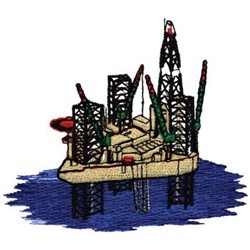 Off Shore Oil Rig Embroidery Design | EmbroideryDesigns.com