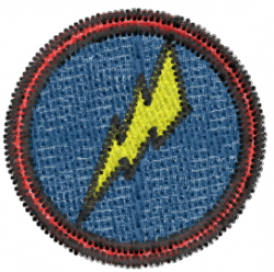 Lightning Bolt Shield Embroidery Design | EmbroideryDesigns.com