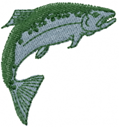 Jumpimg Salmon Embroidery Design | EmbroideryDesigns.com