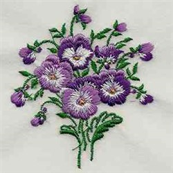 Pansy Bouquet Embroidery Design | EmbroideryDesigns.com