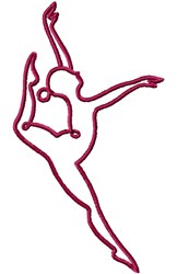 Elegant Dancer Embroidery Design | EmbroideryDesigns.com