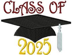 Class Of 2025 Cap Embroidery Design | EmbroideryDesigns.com