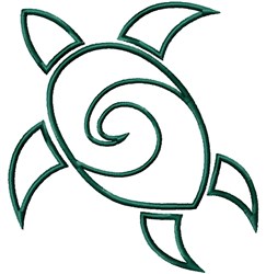 Swirl Turtle Outline Embroidery Design | EmbroideryDesigns.com