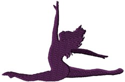 Dancer Split Jump Embroidery Design | EmbroideryDesigns.com