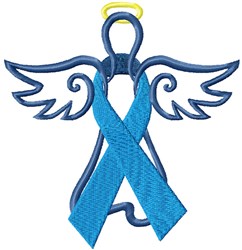 Blue Angel Ribbon Embroidery Design | EmbroideryDesigns.com