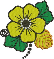 Yellow Flower Embroidery Design | EmbroideryDesigns.com
