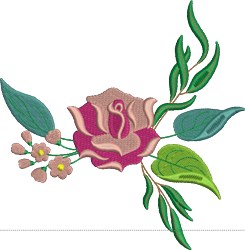 Pink Rose Embroidery Design | EmbroideryDesigns.com