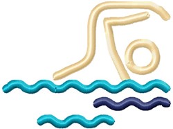 Swimming Embroidery Design | EmbroideryDesigns.com