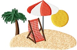 Beach Scene Embroidery Design | EmbroideryDesigns.com