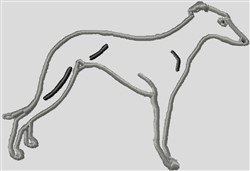 Whippet Outline Embroidery Design | EmbroideryDesigns.com