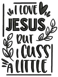 But I Cuss A Little Embroidery Design | EmbroideryDesigns.com