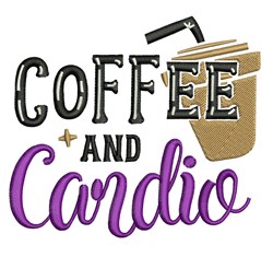 Coffee And Cardio Embroidery Design | EmbroideryDesigns.com