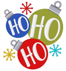 Ho Ho Ho Ornaments Embroidery Design | EmbroideryDesigns.com
