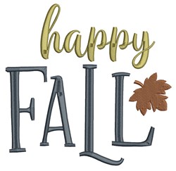 Happy Fall Embroidery Design | EmbroideryDesigns.com