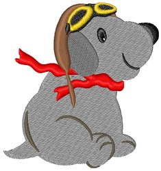 Aviator Puppy Embroidery Design | EmbroideryDesigns.com