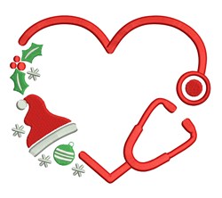 Christmas Stethoscope Embroidery Design | EmbroideryDesigns.com