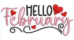 Hello February Embroidery Design | EmbroideryDesigns.com