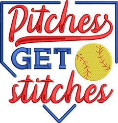 Pitchers Get Stitches Embroidery Design | EmbroideryDesigns.com