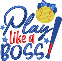 Play Like A Boss Embroidery Design | EmbroideryDesigns.com