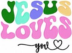 Jesus Loves You Embroidery Design | EmbroideryDesigns.com