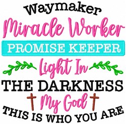 Waymaker Embroidery Design | EmbroideryDesigns.com