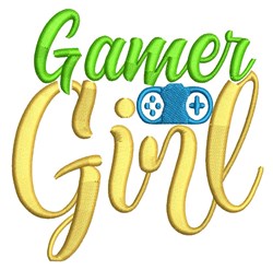 Gamer Girl Embroidery Design | EmbroideryDesigns.com
