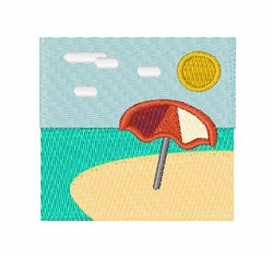Beach Scene Embroidery Design | EmbroideryDesigns.com