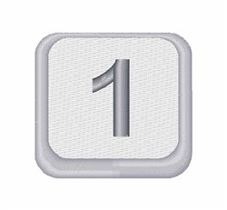 Number 1 Button Embroidery Design | EmbroideryDesigns.com